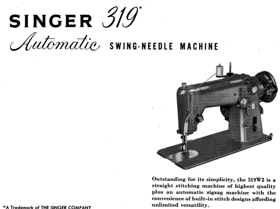 Singer 319 Instruction Manual (printed copy) – Beccles Sewing & Handicrafts